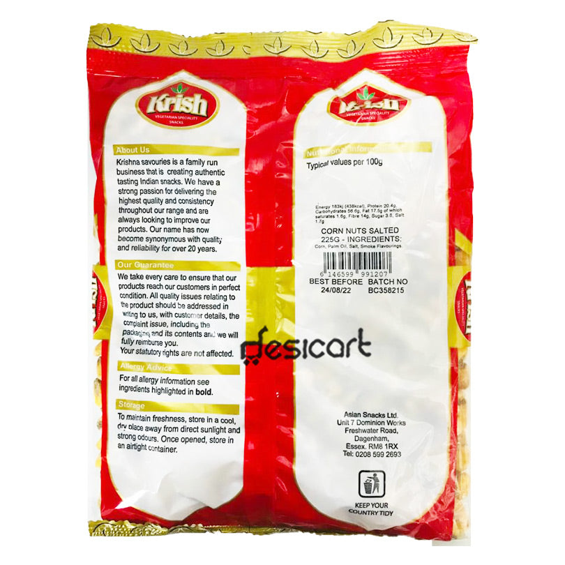 Shop Krishna Corn Nuts Salted 225G online -UK | Desicart