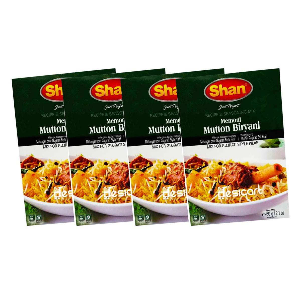 SHAN BIRYANI MEMONI MUTTON MASALA 60G(PACK OF 4)