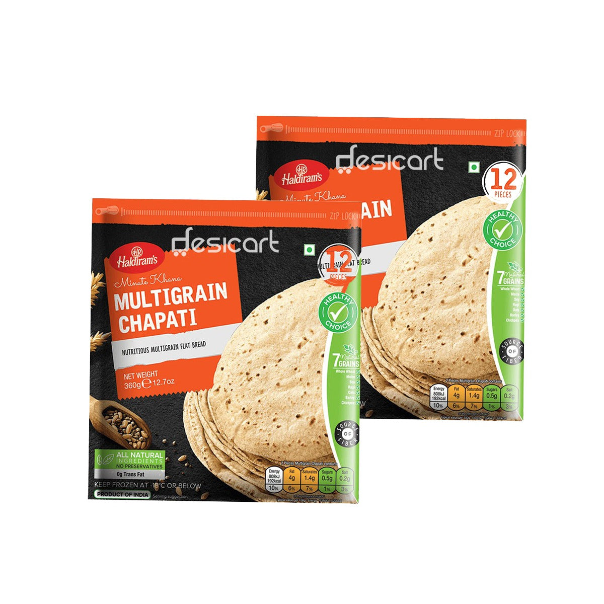 HALDIRAM'S MULTIGRAIN CHAPATI(PACK OF 2) 360G
