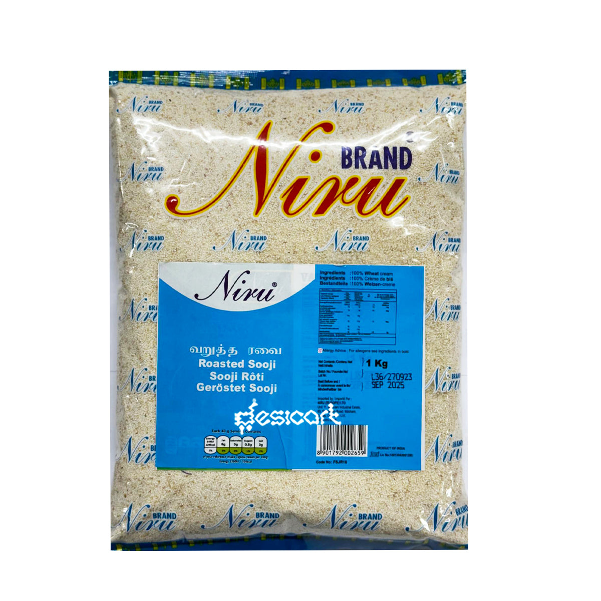 NIRU ROASTED SOOJI 1KG